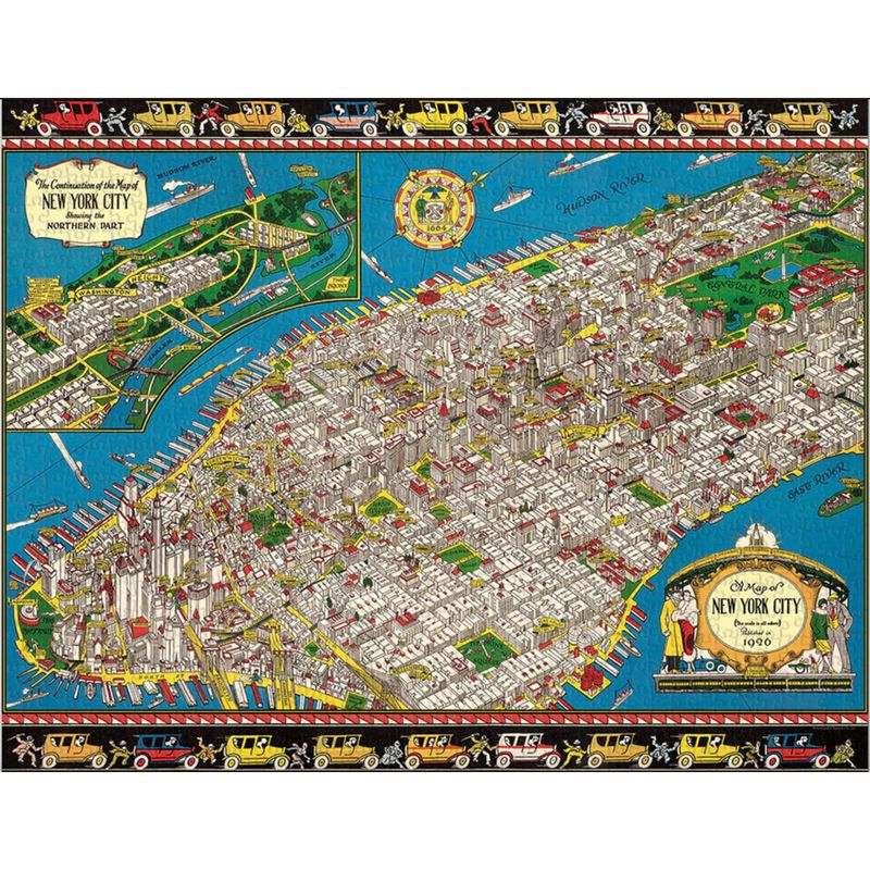 Cavallini 1000 Piece Puzzle, Map of New York City (PZL/NYCMAP) - Online Marketplace - EveryMarket