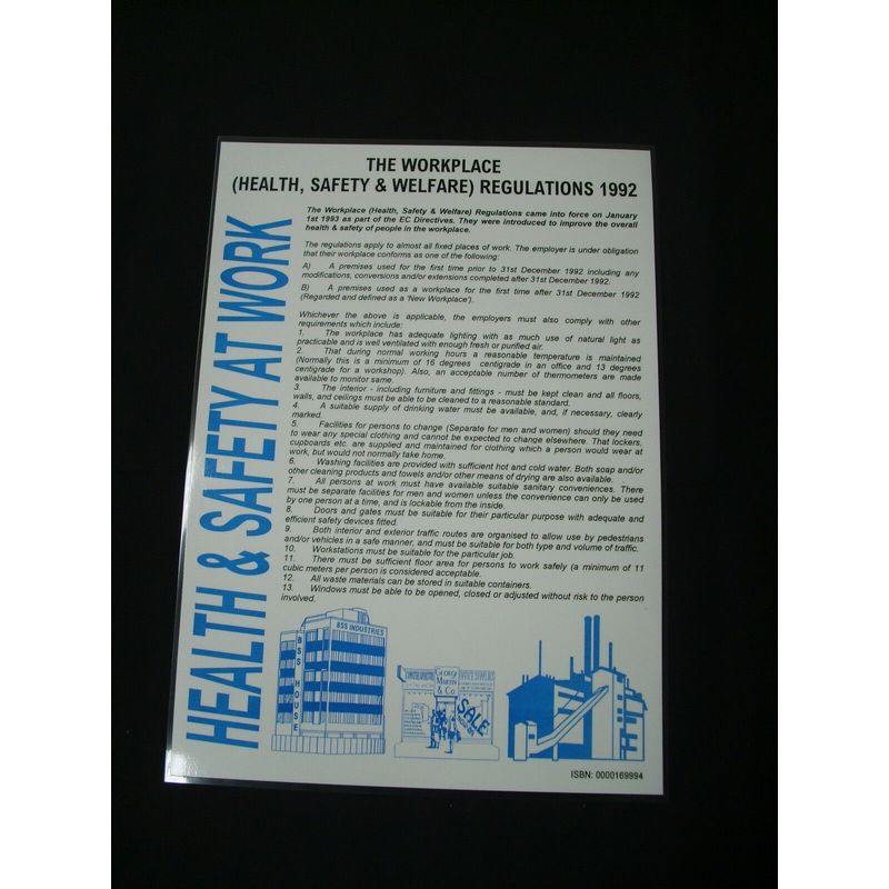 A3 Health & Safety Workplace Poster Display Sign Display Notice ...