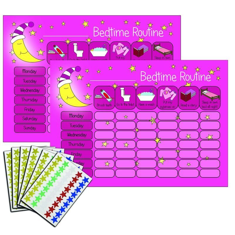 kids2learn Children's Bedtime Routine Chart Reward Chart for Sleep ...