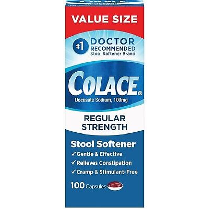 Colace Regular Strength Stool Softener 100 mg Capsules 100 Count Exp.09 ...