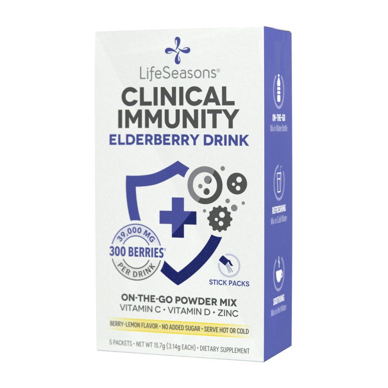 LifeSeasons Clinical Immunity - Elderberry Drink Mix - Protects ...