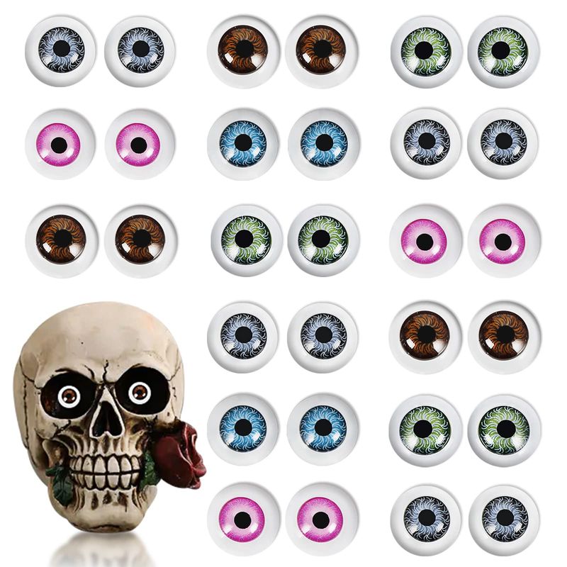 100Pcs Halloween Eyeballs Scary Realistic Fake Half Eyeballs for Crafts ...