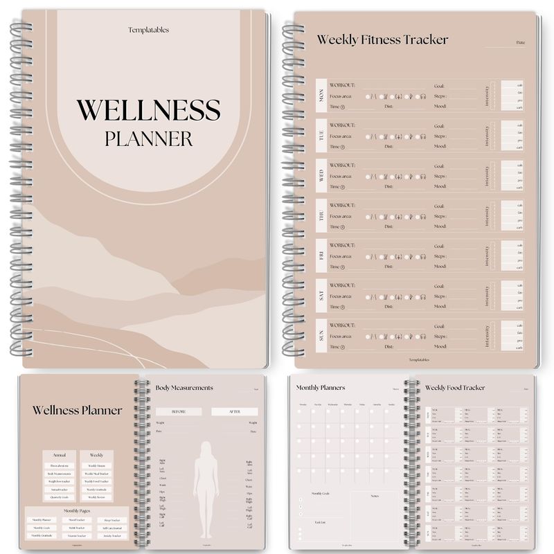 Wellness Journal - 90 Day Health, Fitness, Gratitude, Mindfullness ...