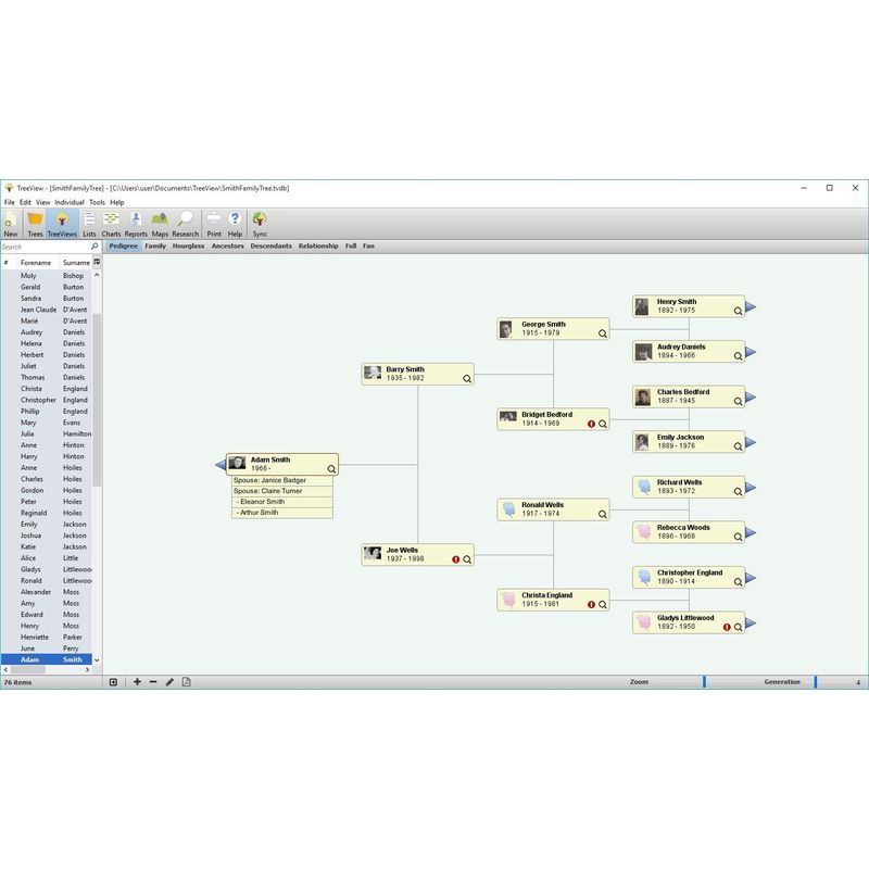 TreeView 2 Premium Edition - Genealogy and Family History Software ...