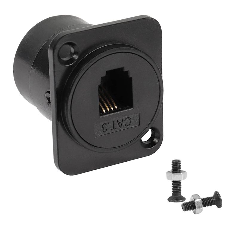 QIANRENON RJ11/RJ9 4P4C Panel Mount Feed-Through Connector CAT3 RJ9 ...