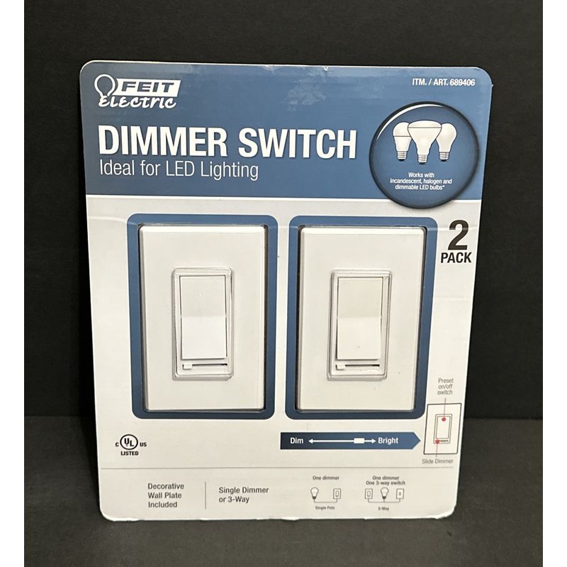 Feit Electric Dimmer Switch Single or 3 Way Two Pack - Online ...