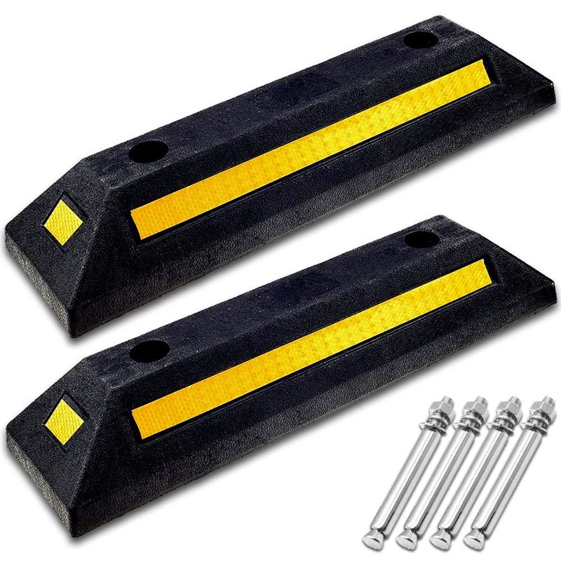 Parking Blocks, Wheel Chocks, 4 Sides Reflectors, Car Stopper, Tire ...