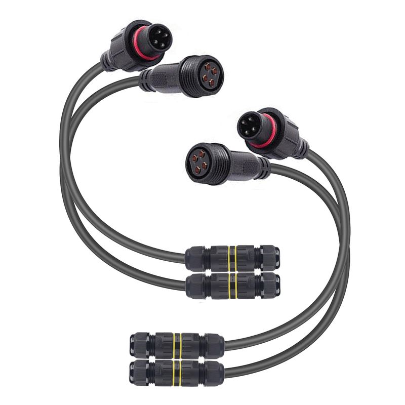 YETOR Waterproof Connectors 4 Wire,16AWG Male Female Plug LED Connector ...