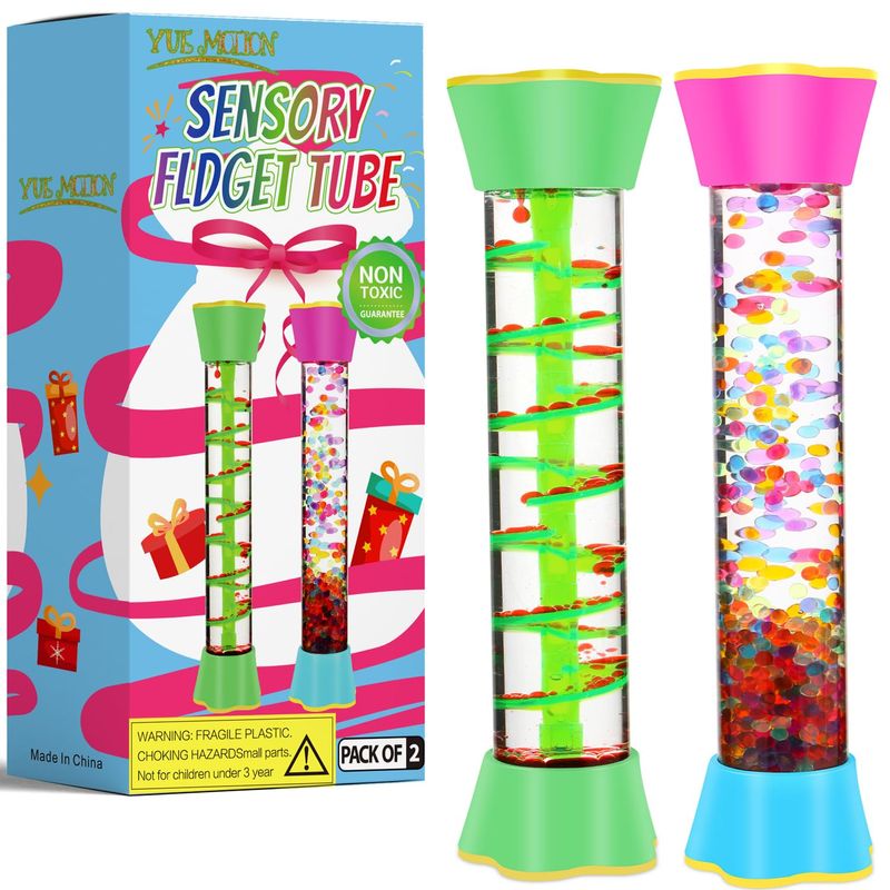 Cucue Sensory Fidget Tubes - Calm Down Toys for Kids - Sensory Tubes for Calm Down Corner ...