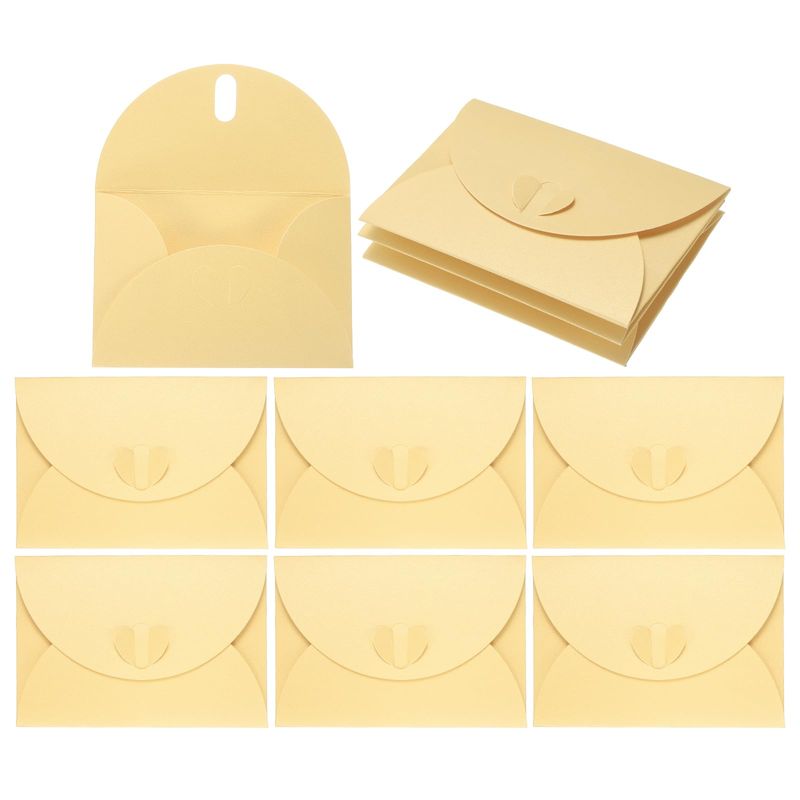 uxcell Mini Envelopes, 25 Pack Greeting Card Envelopes with Heart Clasp ...