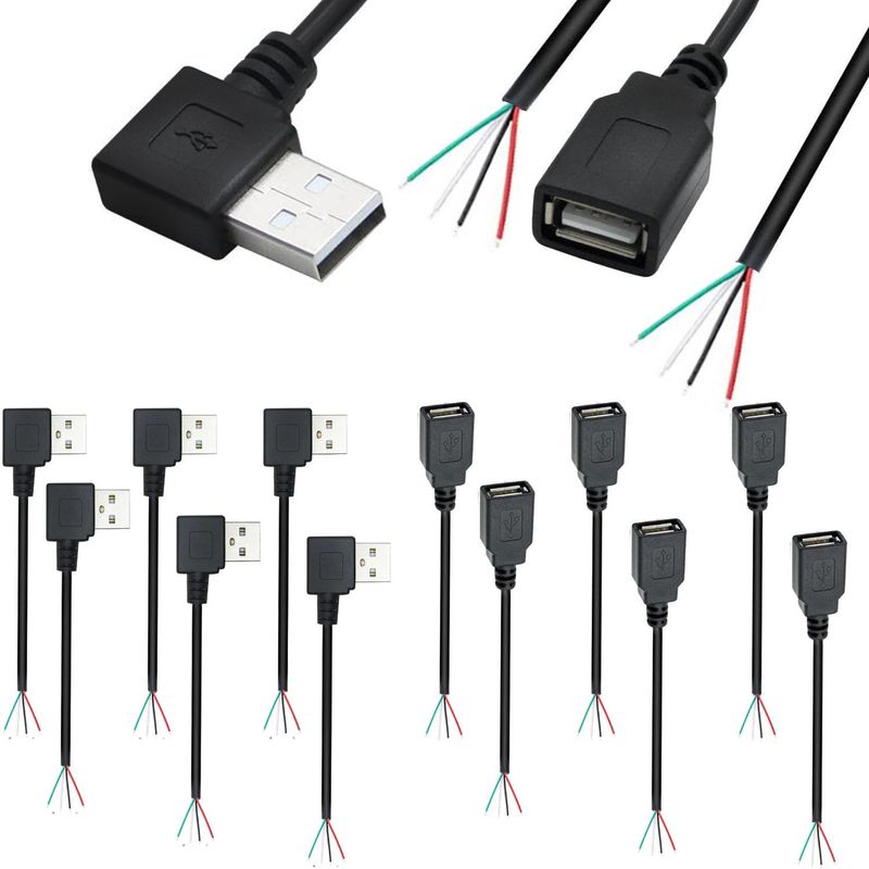 RUNCCI-YUN 12 Pieces USB A Pigtail Cable 5V / 2A USB 2.0 Power Blank ...
