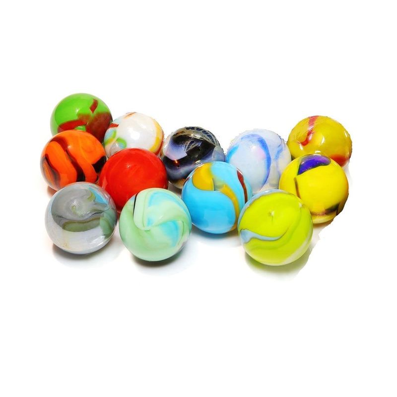 Set of 12 Glass Shooter Marbles - Size: 7/8-inch (22mm) - Marble Games ...