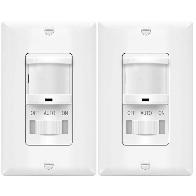 TOPGREENER in-Wall PIR Motion Sensor Light Switch, Occupancy Sensor Switch, On/Off Override, 4A ...