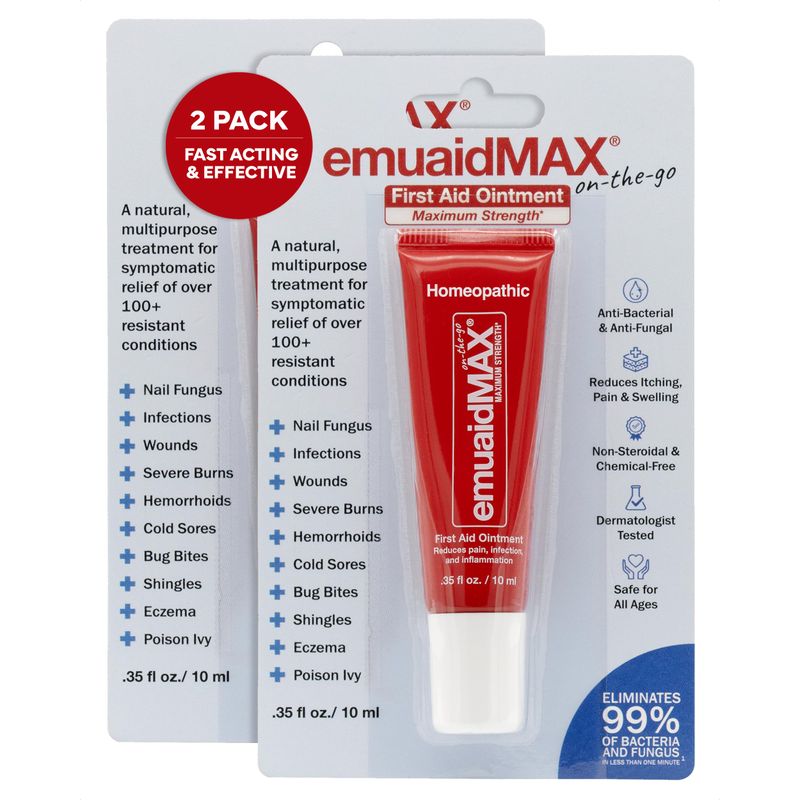 EMUAIDMAX First Aid Homeopathic Ointment, Natural Fast-Acting Topical ...