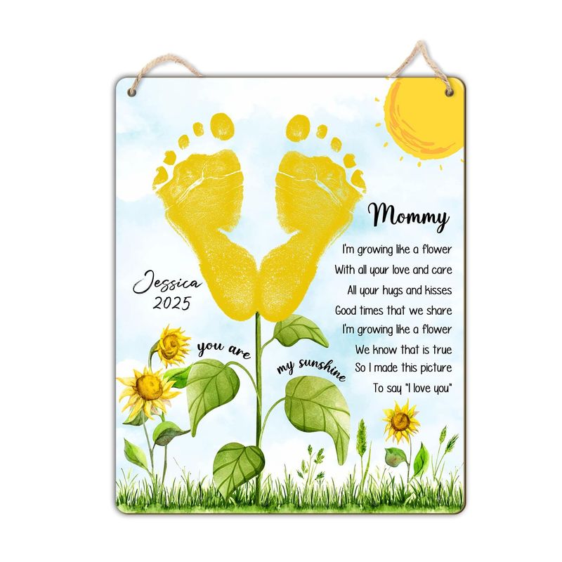 DIY Custom Baby Footprint Flowers Art Craft Poem Gifts for Mommy, Baby ...