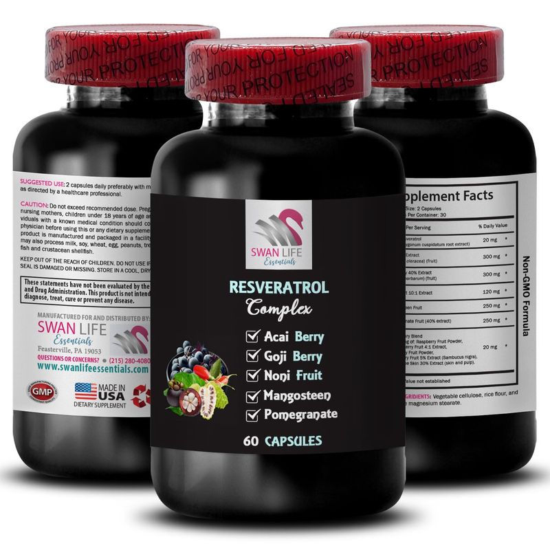 Berry Fusion - RESVERATROL COMLEX - Powerful Antioxidants, Grape Skin Support, Balanced ...