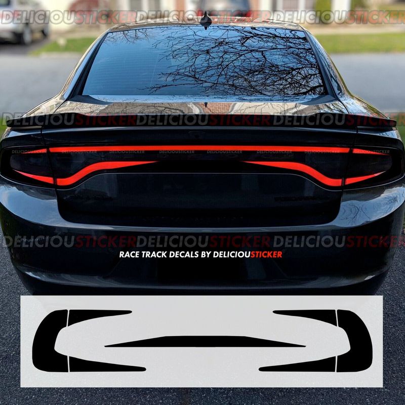 For 15-23 Charger Black Tail Light Decal RaceTrack PreCut Overlay Rear ...