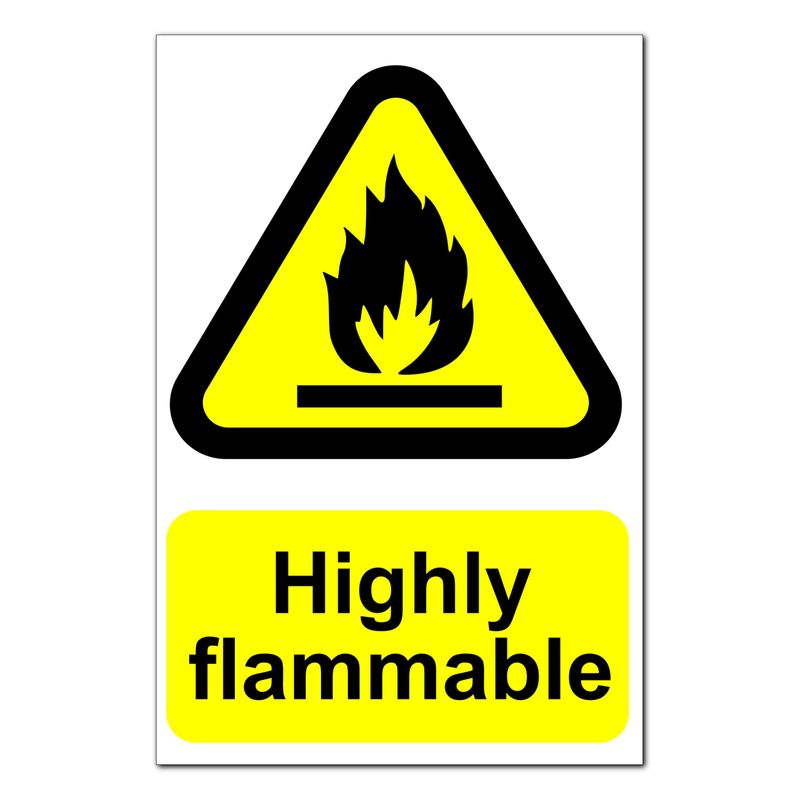 Highly Flammable Warning Stickers - Pack of 10 Peel-and-Stick Safety ...