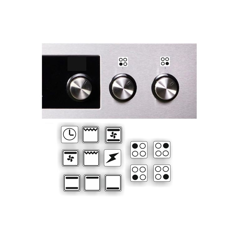 A Set of Cooker Stickers for Electric Cooker Gas Cooker Ovens Symbol ...
