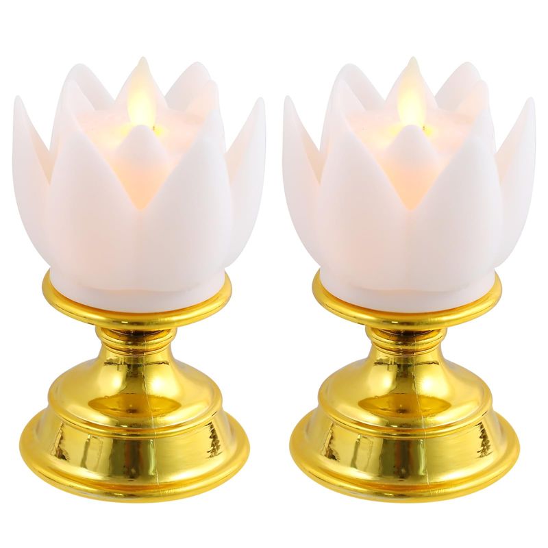 Garneck 2 PCS LED Lotus Buddhist Lights - Buddhist Supplies Altar Lamp ...