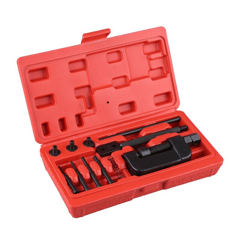 13-Piece Chain Breaker Rivet Tool Repair Kit, Motorcycle Chain ...
