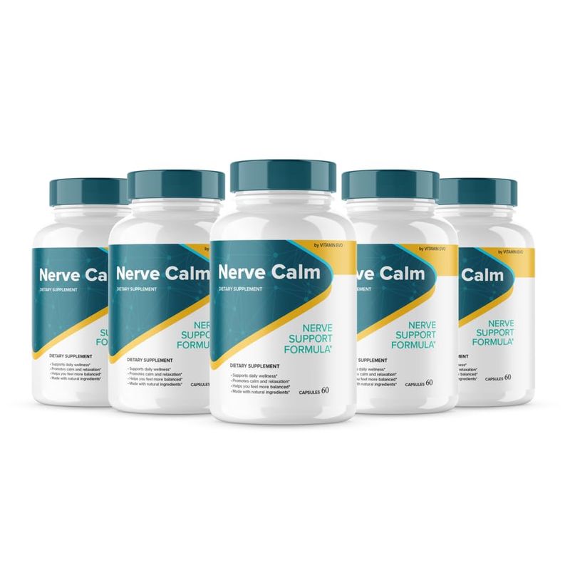 (5 Pack) Nerve Calm Capsules, Official Nerve Calm Support Supplement ...