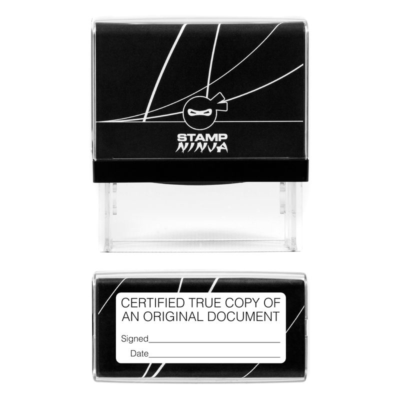 Certified True Copy of an Original Document Stamp - 58mm x 22mm - Black ...