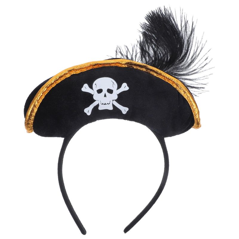 FRCOLOR Pirate Costume Accessories Pirate Hat Headband Halloween Skull ...