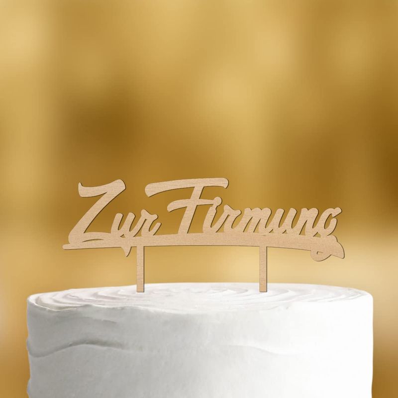 Cake Topper for Confirmation [in Cursive Writing] – Wood 4 mm – for ...