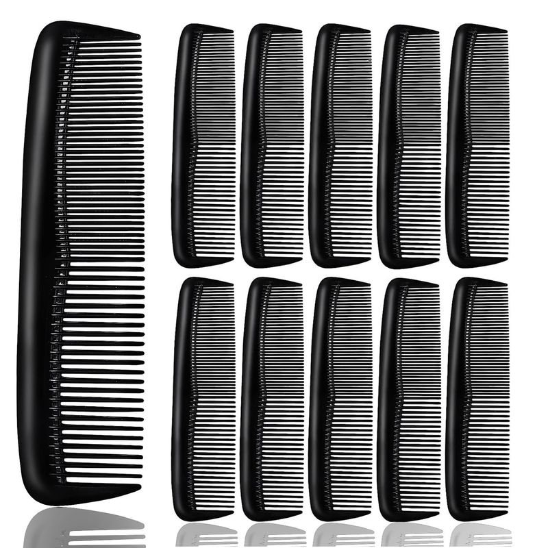12Pcs Pocket Combs for Men Plastic Comb - Plastic Combs for Hair Black ...