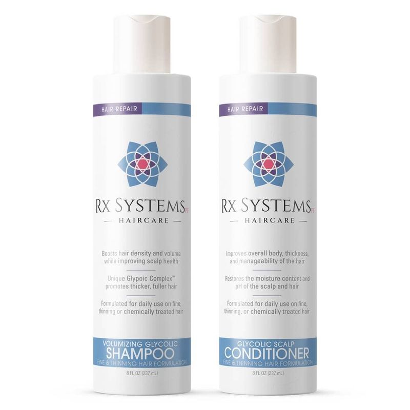 Rx Systems PF Glycolic Shampoo + Conditioner - Hair Growth Formula for ...