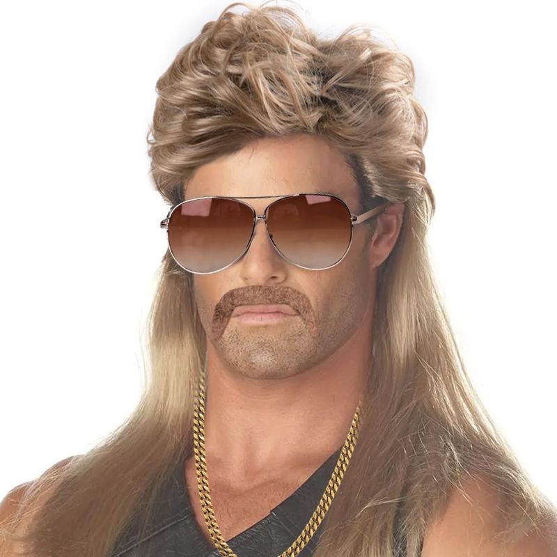 iZoeL Mullet Wig Brown Mullet Wigs Men for Mullet Party Pop Party 70s ...