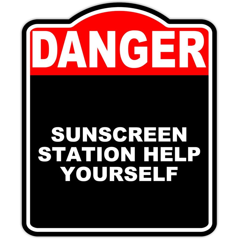 SUNSCREEN STATION HELP YOURSELF Danger Red Black Aluminum Composite ...