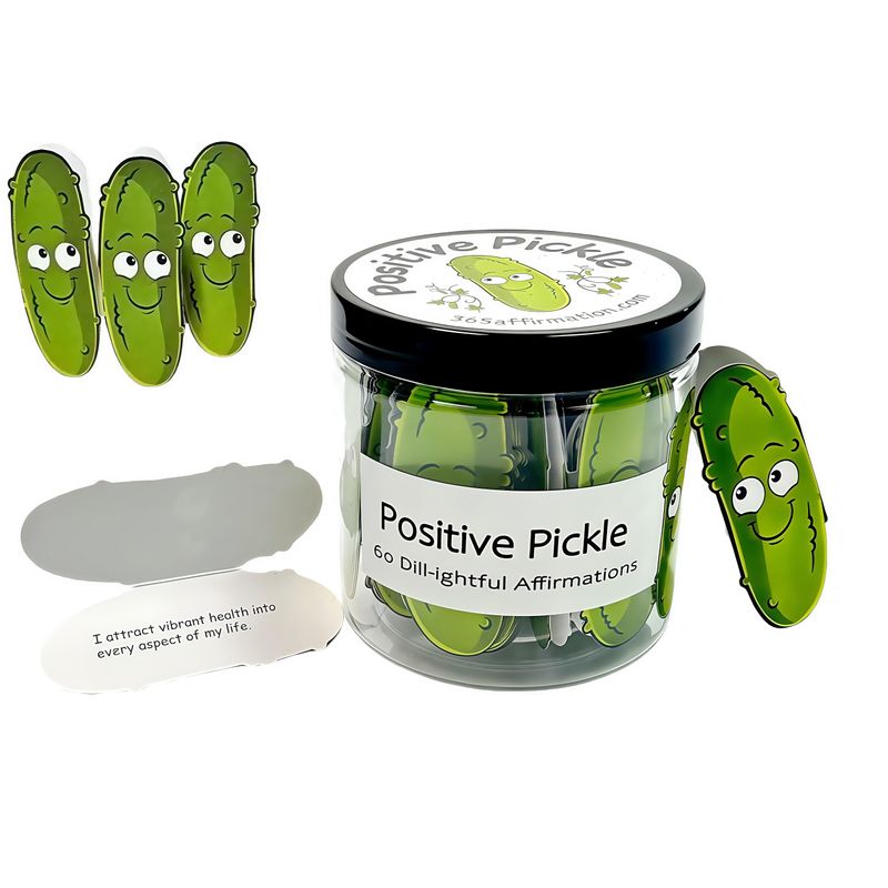Positive Pickle Emotional Support Affirmation Cards in Jar - 60/120 ...