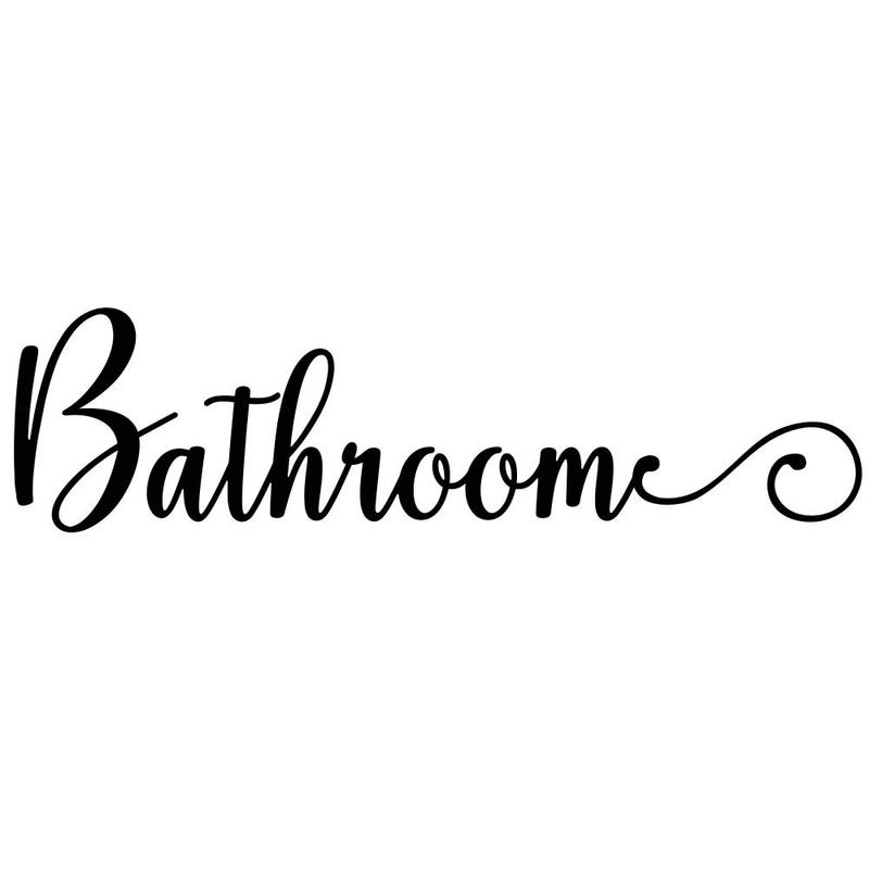 Bathroom Cursive decorative label wall art 15 x 4 Vinyl wall quote ...