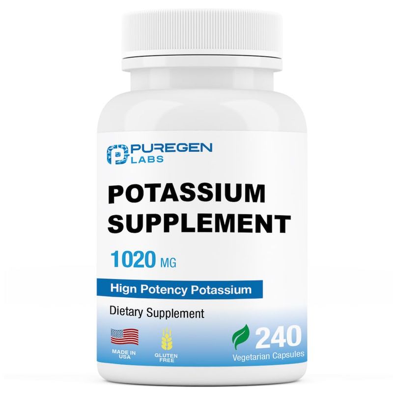Puregen Labs Potassium Bicarbonate Supplement 1020 mg | Non-GMO ...