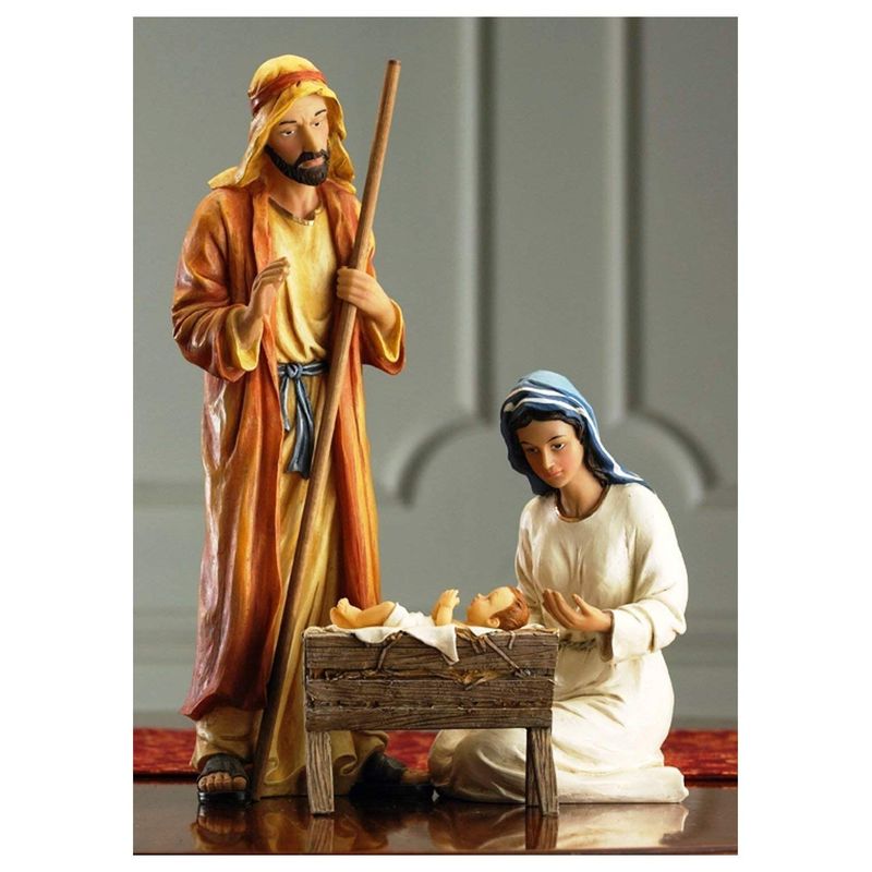 Three Kings Gifts Holy Family Joseph, Mary, Jesus with Manger ...