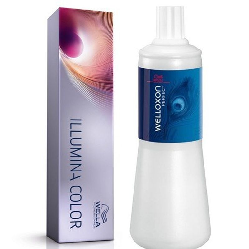 Wella Illumina Hair Colour 6/Dark Blonde 60ml and Welloxon 6% 20 Vol 1000ml Twin Pack - Online ...