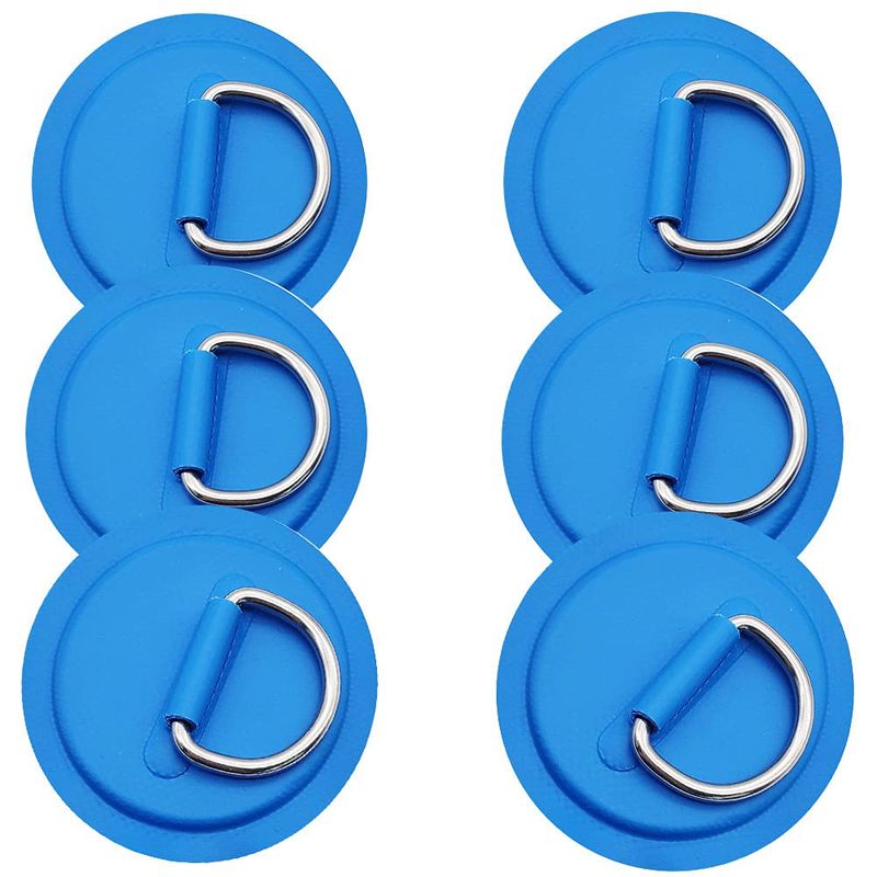 6pieces Pad/Patch D Rings for PVC Inflatable Boat Canoe Raft Stainless ...
