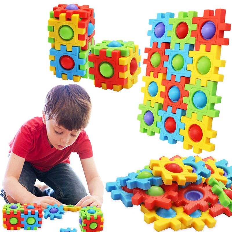 Uooker Multicolored Educational Building Blocks, 12 Pcs Pop It Fidget ...