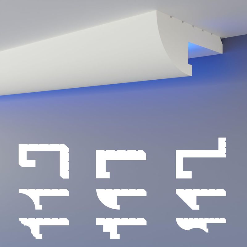 HEXIMO Shadow Gap Profiles for LED Lights, Moulding Strips, Indirect ...