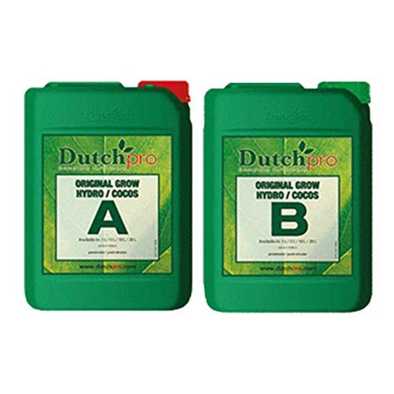 Dutch Pro Hydro Coco Grow A + B 5 Litres Plant Base Nutrient Hard Water ...