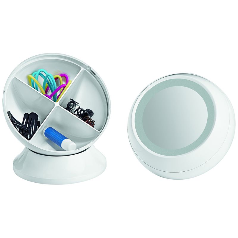 Conair Round Shaped Single-Sided Lighted Makeup Mirror; 3x ...