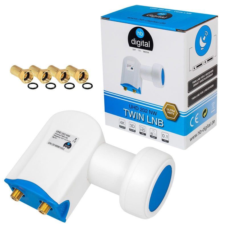 HB-DIGITAL LNB LNC Full HD TV 3D 4K + Gold-Plated Contacts + Weather ...