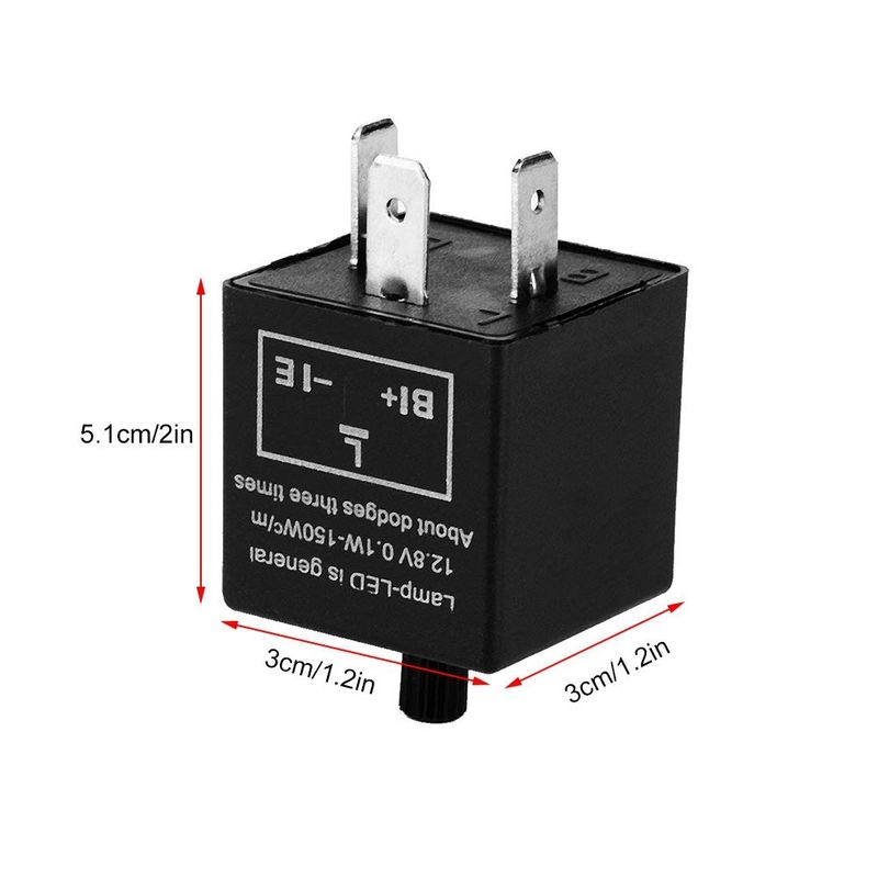 LED Flasher Relay, 12V 3 Pin LED Flasher Relay Adjustable LED Light ...