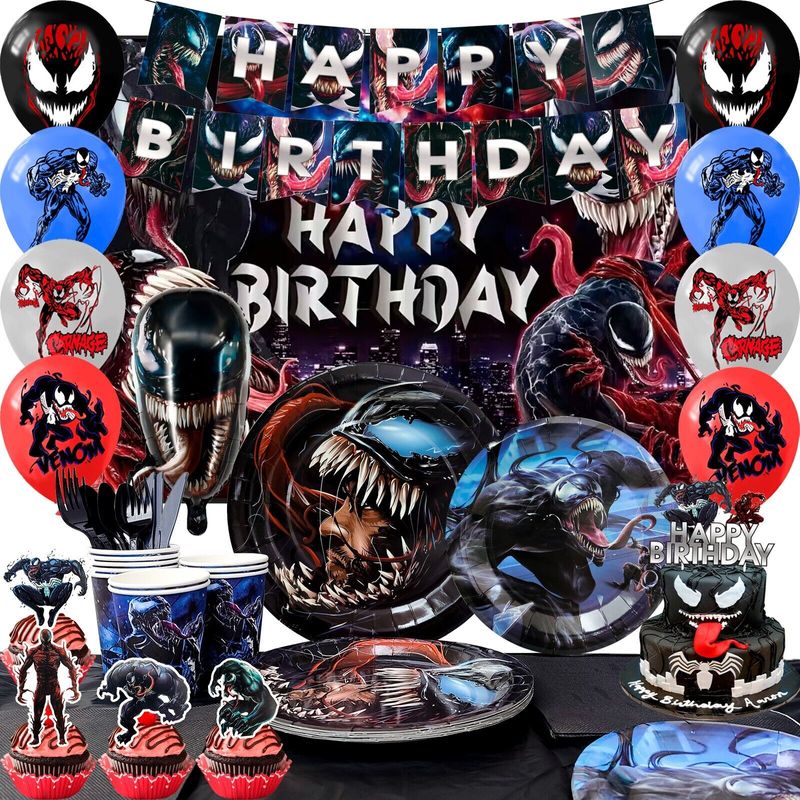 113 Pcs Venom Party Supplies Venom Birthday Party Decorations Balloons ...