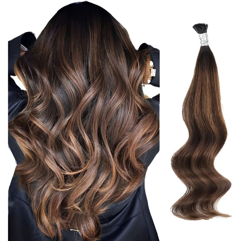 ABH AMAZINGBEAUTY HAIR Real Hair Extensions Bondings with I Lace ...