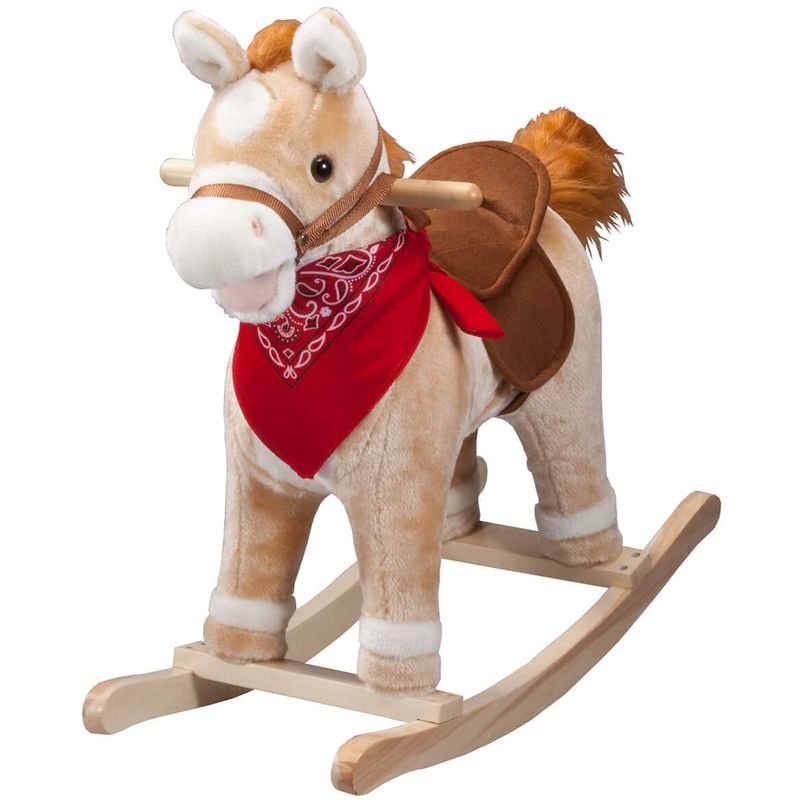 Fox Valley Traders Animated Rocking Horse with Sounds, Plush Ride-On ...
