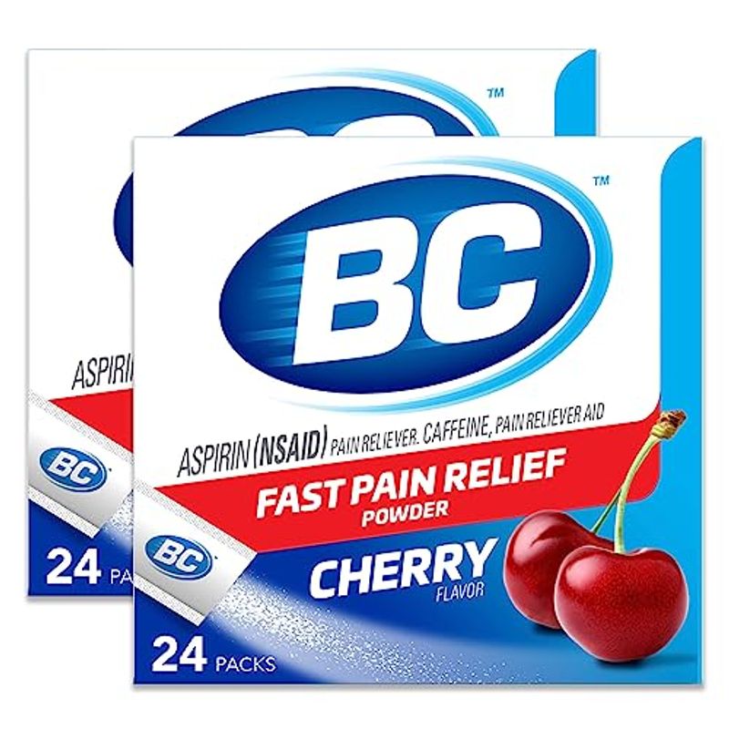 BC Powder Pain Reliever, Cherry Flavor Aspirin Dissolve Packs, 24 Count ...