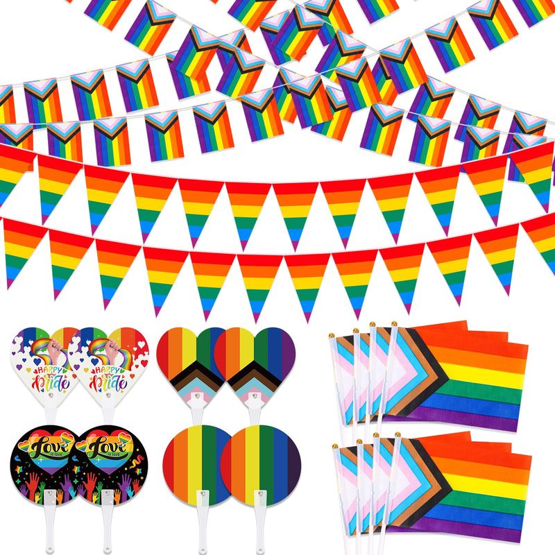 HOWAF Gay Pride Party Decorations Supplies- Rainbow Pride Flags Bunting ...